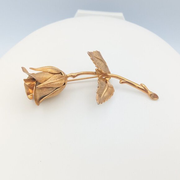 Vintage | Jewelry | Vintage Giovanni Gold Tone Rose Flower Pin Brooch ...